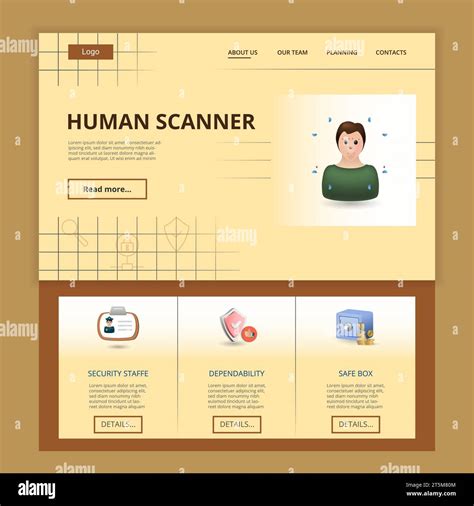 Human Scanner Flat Landing Page Website Template Security Staff