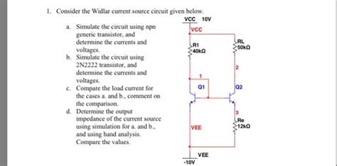 1 consider the widlar current source circuit given