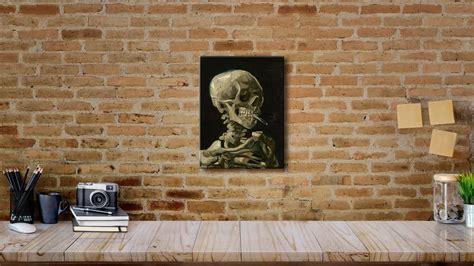 Skeleton With Burning Cigarette Van Gogh Dxrnv