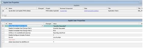 siebel solutions siebel applet user property