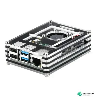 Acrylic Case For Raspberry Pi Model B With Cooling Fan Black And Clear Latest Price In