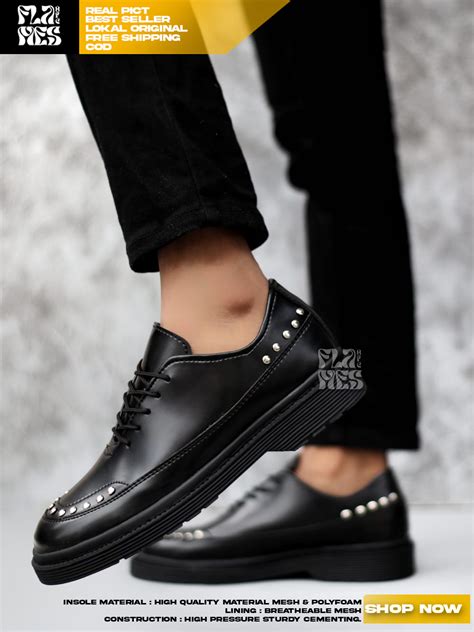 Jual Flames Sepatu Pantofel Oxford Formal Hitam Kerja Docmart Pria Shopee Indonesia