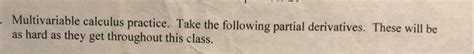 Solved Multivariable Calculus Practice Take The Following