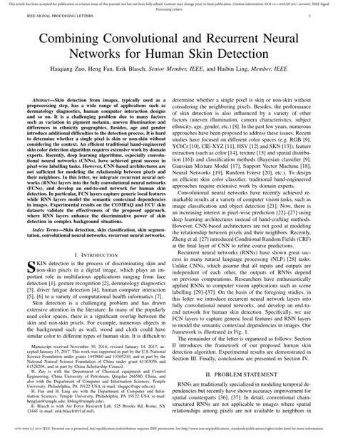 PDF Combining Convolutional And Recurrent Neural Networks For Human Skin Detection