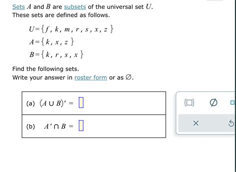 Solved Sets A And B Are Subsets Of The Chegg