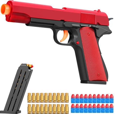 Manual Shell Ejecting Pistol Soft Bullet Pellet Toy Gun Ball Blasters Realistic Dart Ammo Fake