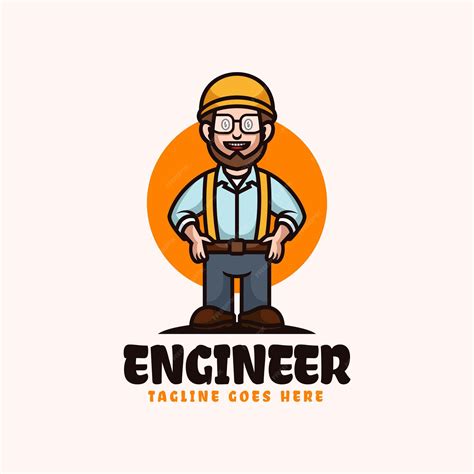 Premium Vector Vector Logo Illustration Engineer Mascot Cartoon Style