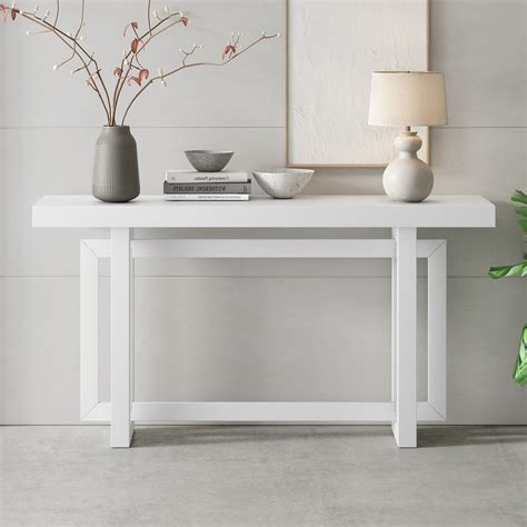 Contemporary Console Table With Industrial Inspired Concrete Wood Top