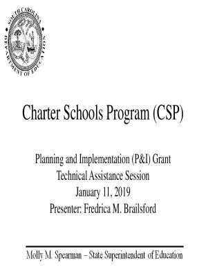 Fillable Online Ed Sc Csp Planning And Implementation Grants Doc Template Fax Email Print
