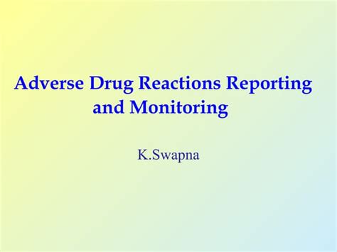 Management Of Adverse Drug Reactions Pptx
