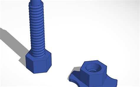3d Design Plastic Nut And Bolt Tinkercad