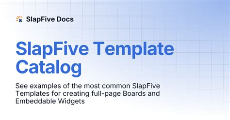 Slapfive Template Catalog Slapfive Docs