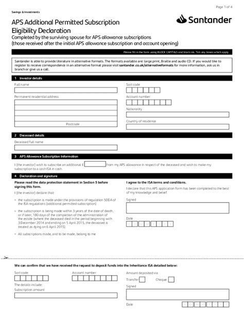 Fillable Online Aps Additional Permitted Subscription Eligibility