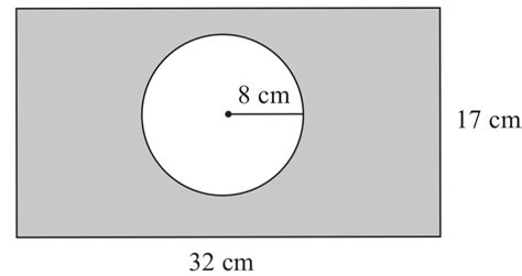 Solved The Diagram Shows A Circle Inside A Rectangle Work Out The Area Of The Shaded Region