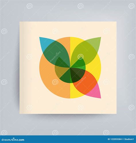 Textbook Booklet Or Notebook Mockup Abstract Geometric Design Vector Illustration Stock