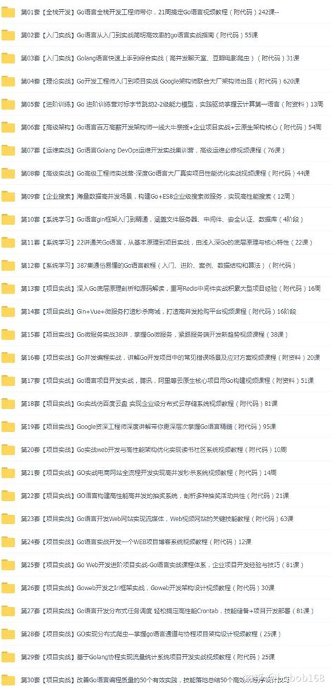 30套go语言入门篇项目实战篇高级篇视频架构篇教程运维篇精讲下载 知乎