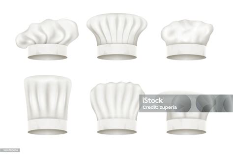 요리사 모자 사실적인 3d 쿡 캡 및 베이커 토크 모형 다양한 모양의 주방 요리사 모자 부엌에 대한 스톡 벡터 아트 및 기타 이미지 부엌 3차원 형태 대장 리더