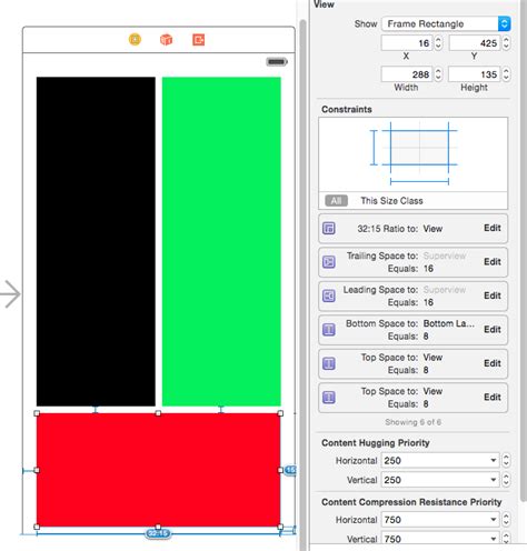 Ios Resize Views Relative To Each Other Xcode 6 Stack Overflow
