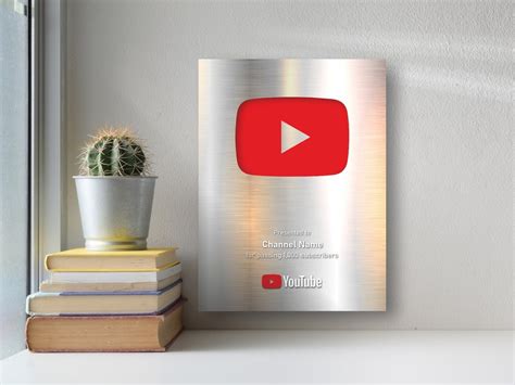 Custom Youtube Play Button Display Acrylic Plaque Your Etsy