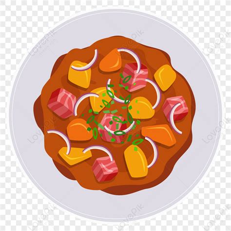 손으로 그린 미식가 카레 일러스트 쇠고기감자카레 비프 Png 일러스트 무료 다운로드 Lovepik