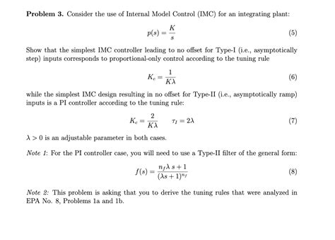 solved problem 3 consider the use of internal model control