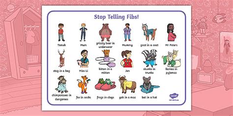 Stop Telling Fibs Word Mat Teacher Made Twinkl