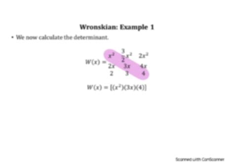 Solution Differential Equations Wronskian Determinant Example 1 Higher