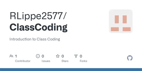 Github Rlippe2577classcoding Introduction To Class Coding