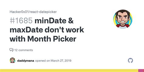 mindate and maxdate don t work with month picker · issue 1685