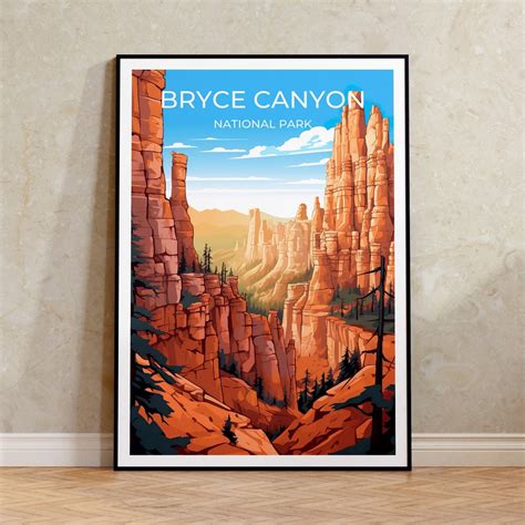 Bryce Canyon Travel Poster Bryce Canyon Wall Art Bryce Canyon Print