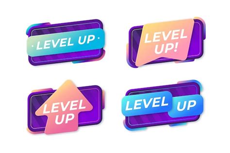 Premium Vector Level Up Label Collection