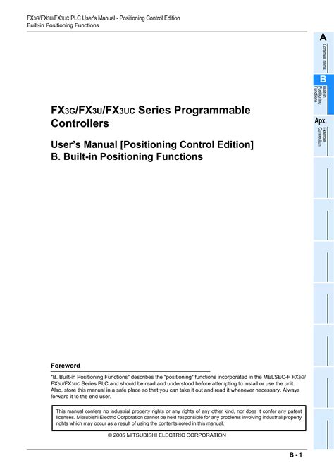 Fx3 G Fx3u Fx3uc Series Users Manual Positioning Control Edition PDF