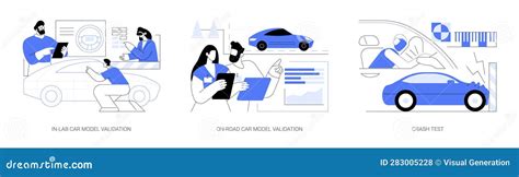 Automobile Safety Testing Abstract Concept Vector Illustrations Stock Vector Illustration Of