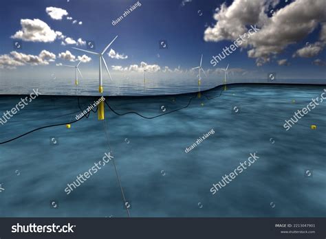 Layout Working Principle Offshore Wind Turbines 库存插图 2213047901 Shutterstock