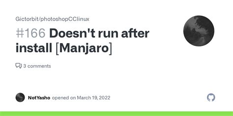doesn t run after install [manjaro] · issue 166 · gictorbit