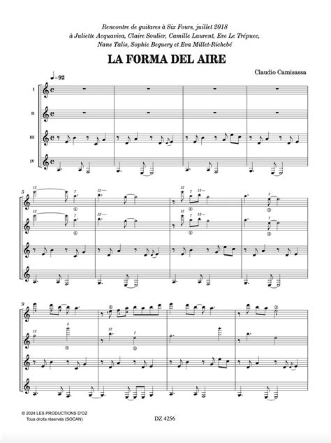 Camisassa La Forma Del Aire For 4 Guitars