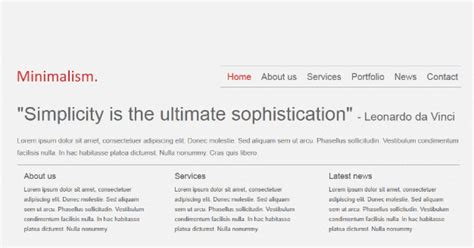 Minimalism HTML5 And CSS3 Template A Simple And User Friendly Website
