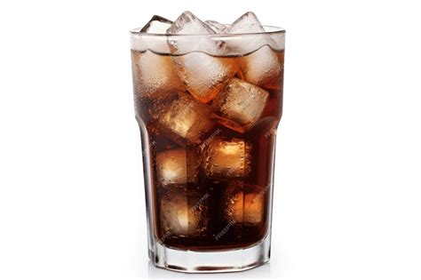 Premium Photo Soda With Ice Cubes Isolated On White Background