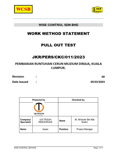 Mst Pull Out Test Pdf