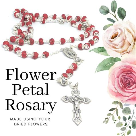 Rosary Made Using Your Dried Flowers Funeral Flowers Wedding Flowers