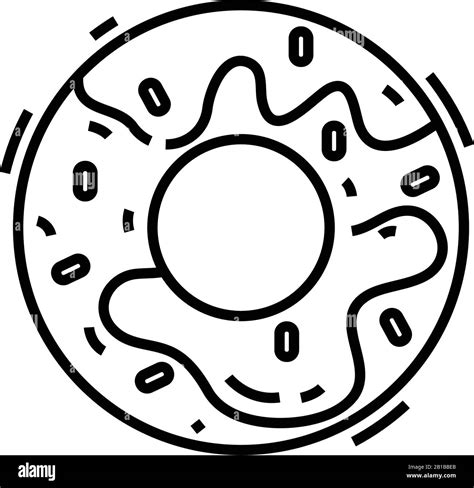 Donut Line Icon Concept Sign Outline Vector Illustration Linear Symbol Stock Vector Image