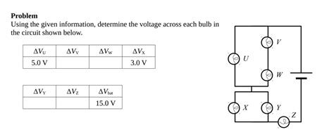 solved problem using the given information determine the voltage