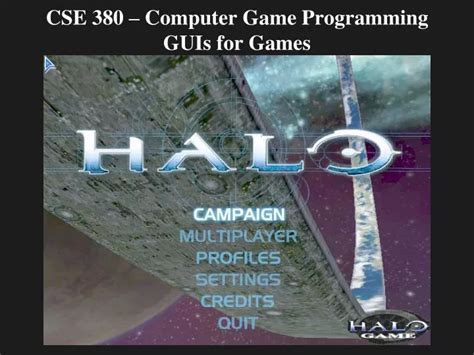 PPT CSE 380 Computer Game Programming GUIs For Games PowerPoint Presentation ID 47968