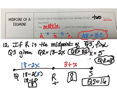 Midpoint Of A Segment Math Geometry Midpoints Segment Addition Postulate Showme