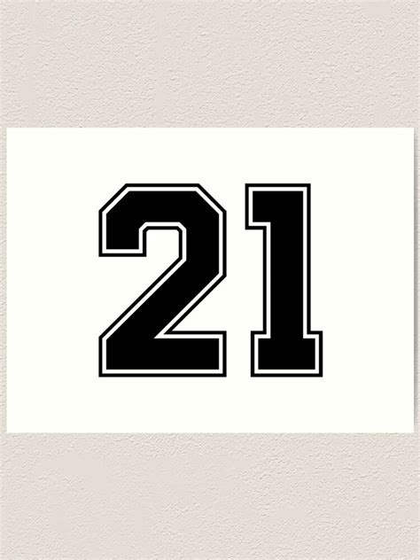 21 American Football Classic Vintage Sport Jersey Number In Black