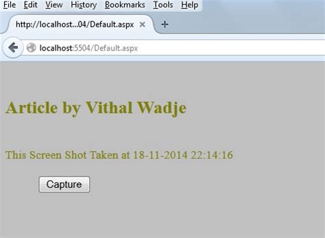 Capture Screenshots Using ASP Net C Without JavaScript