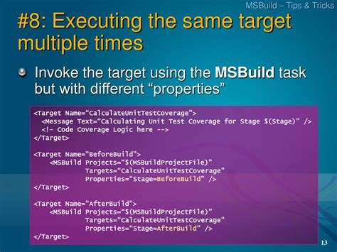 Ppt Tips And Tricks Extending Msbuild With Tasks Loggers And Targets