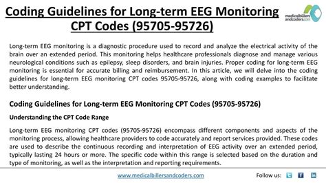 Ppt Coding Guidelines For Long Term Eeg Monitoring Cpt Codes 95705