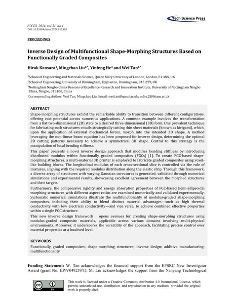 Pdf Inverse Design Of Multifunctional Shape Morphing Structures Based