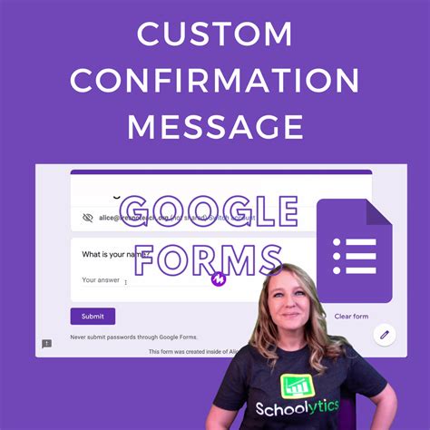 Google Forms Setting The Confirmation Message Teacher Tech With Alice Keeler